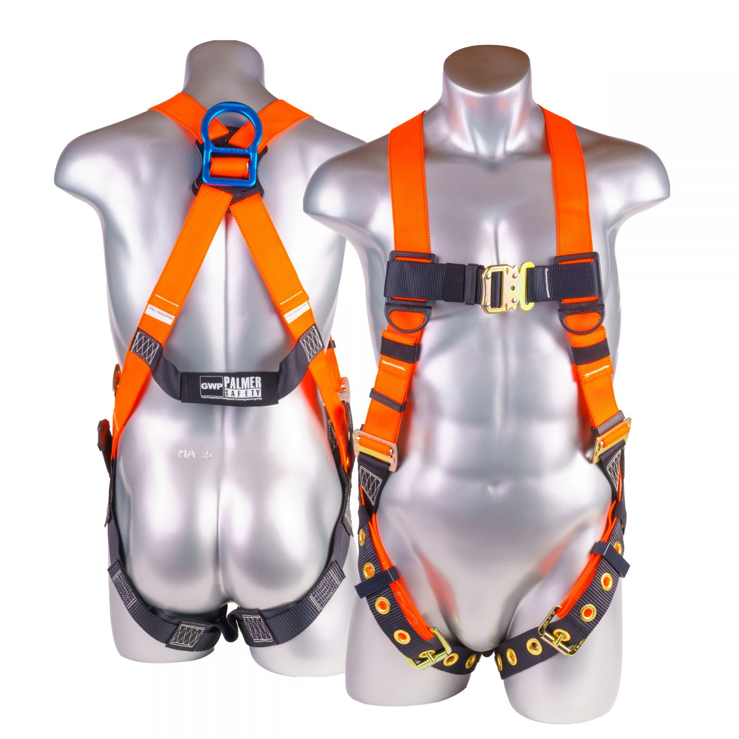 Hi Vis Orange 5 Point Harness With Aluminum D-Ring | Plank Supply LLC.